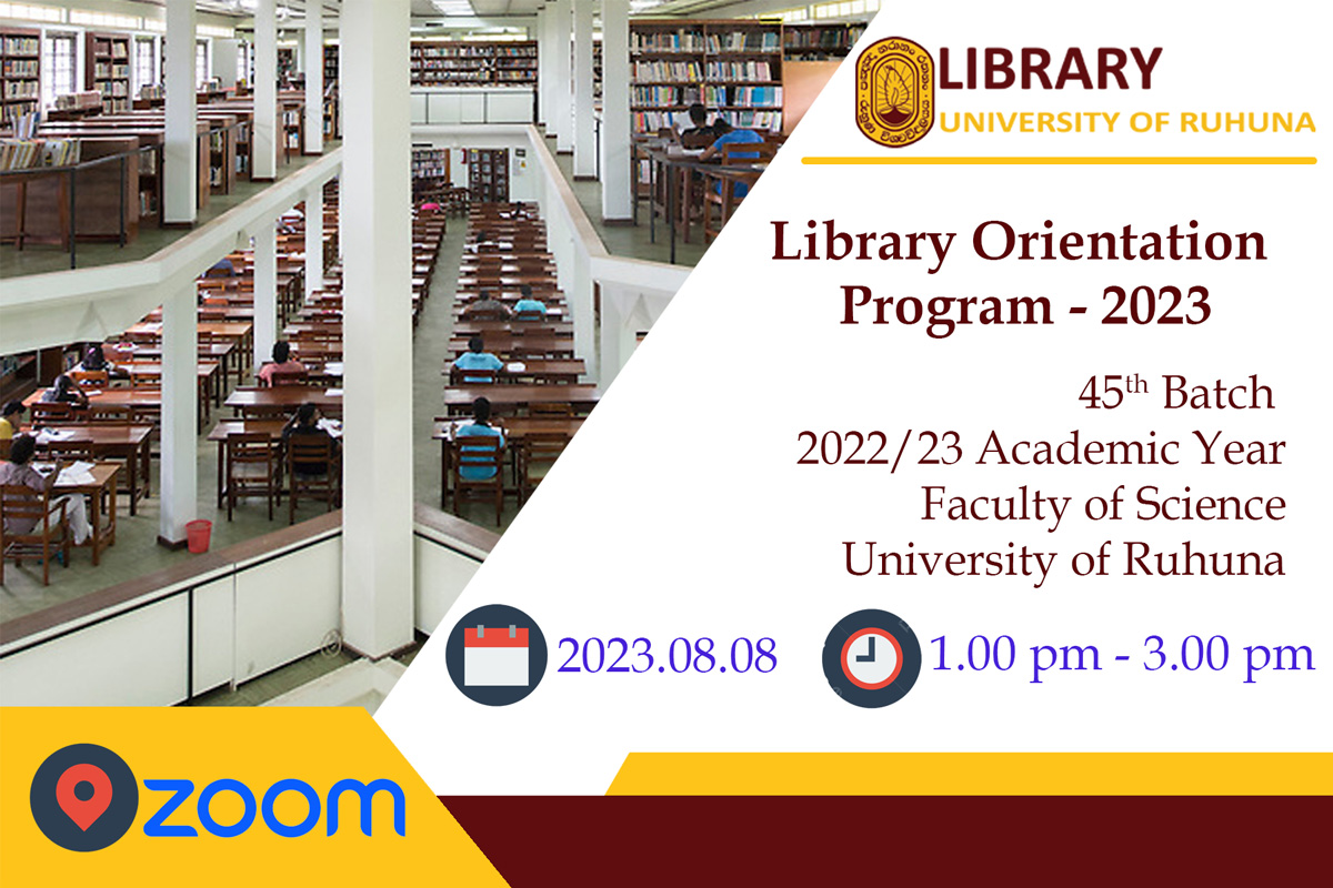 Library Orientation Program – 2023 (Faculty of Science) – Library